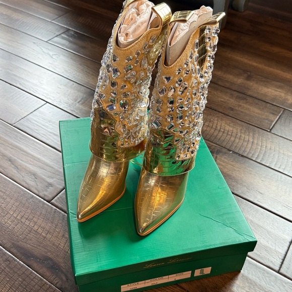 Lauren Lorraine | Shoes | Lauren Lorraine Nwt Gold Embellished ...